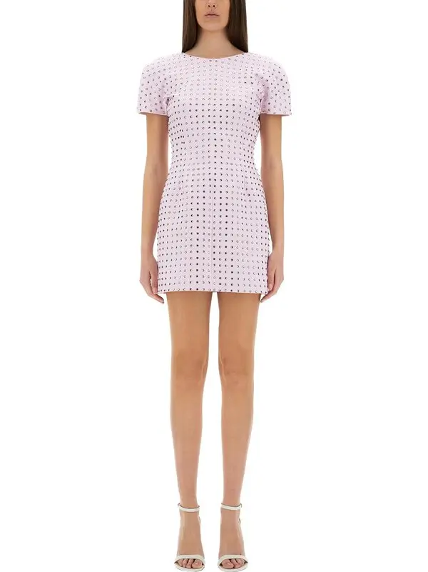 Sportmax Mini Dress With Rhinestones - Pink