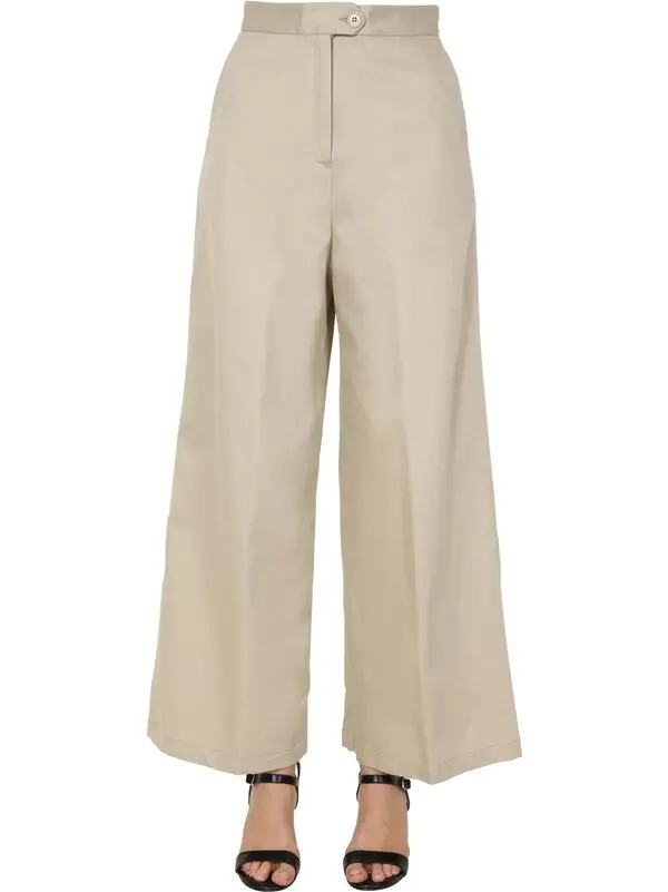 Aspesi Wide Leg Trousers - White
