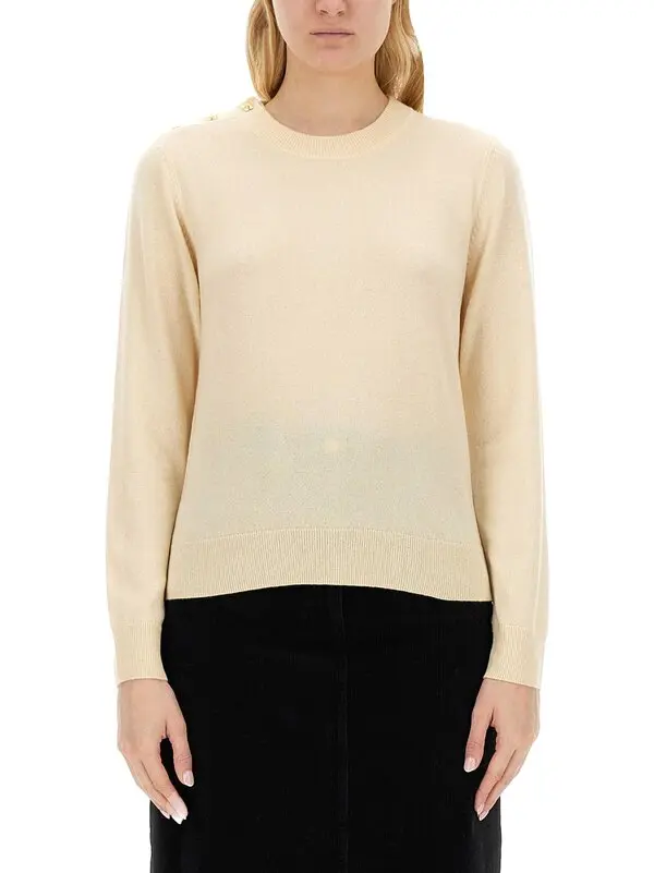 GANNI O-neck Shirt - Ivory