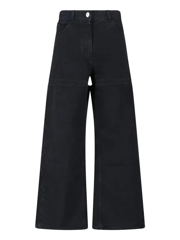 Attico Cut-out Flared Jeans - Black