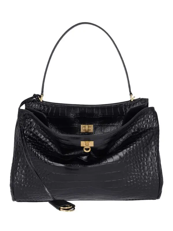 Balenciaga Medium 'rodeo' Handbag - Black
