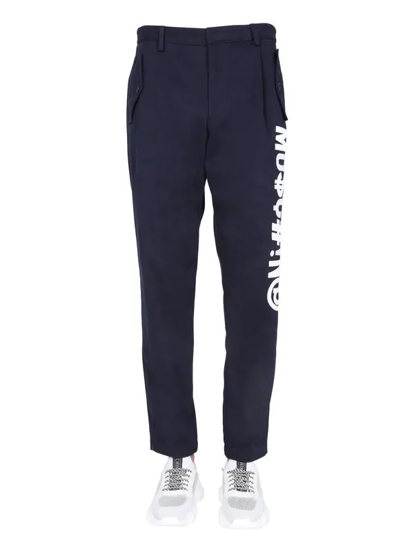 Moschino Symbols Logo Trousers - Blue