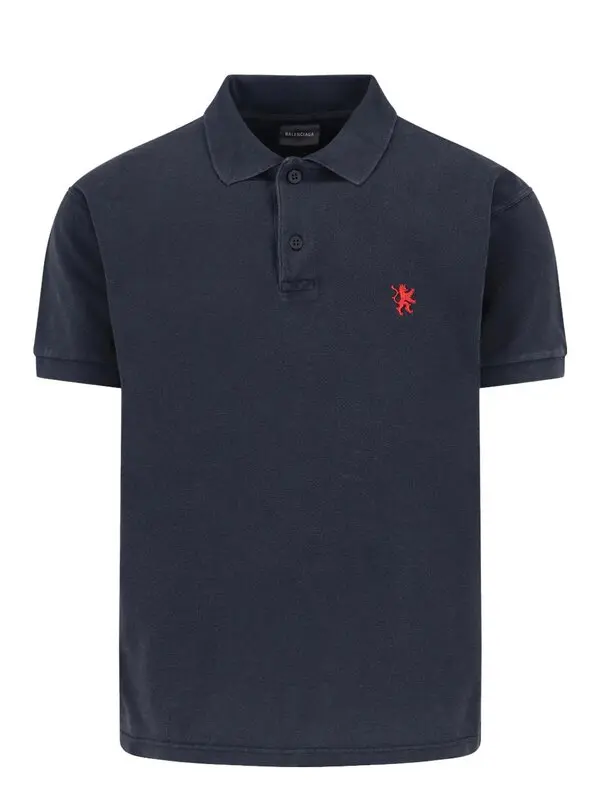 Balenciaga Polo Shirt With Embroidery - Black