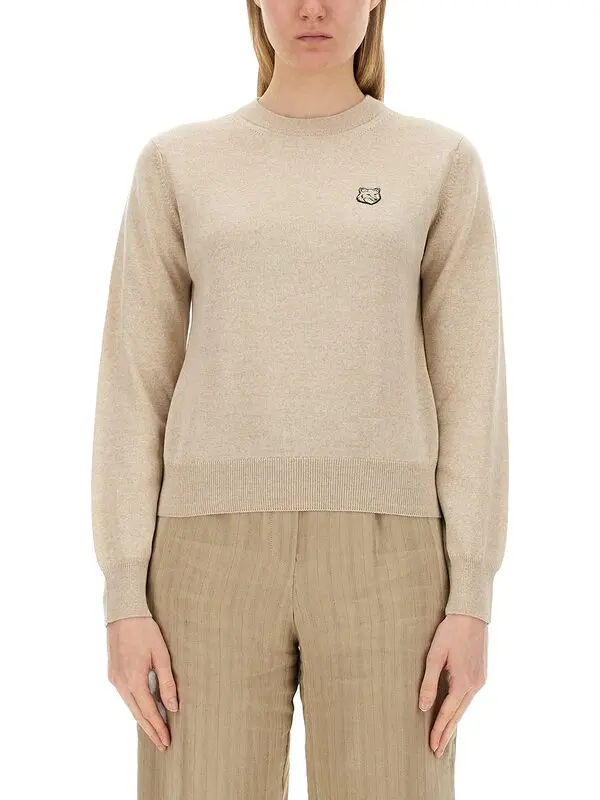 Maison Kitsuné Fox Head Jersey - Beige