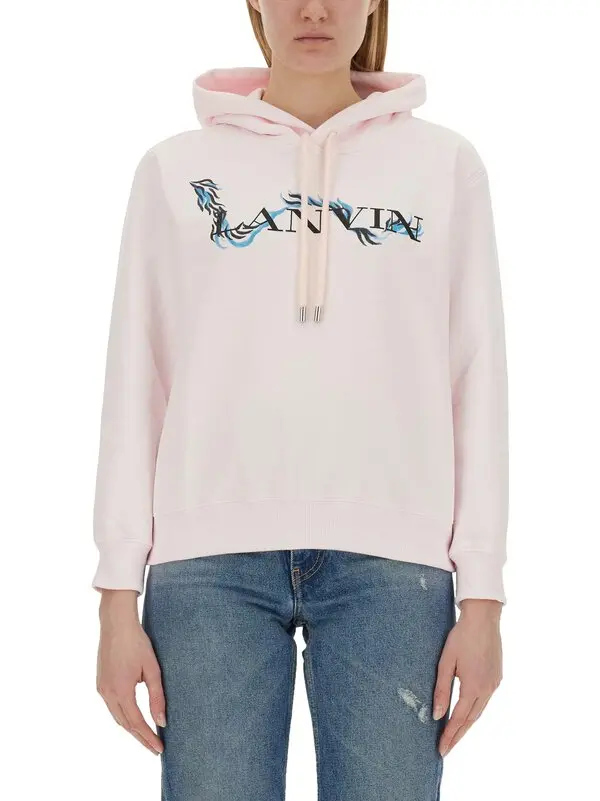 LANVIN Printed Cotton Sweatshirt - Pink