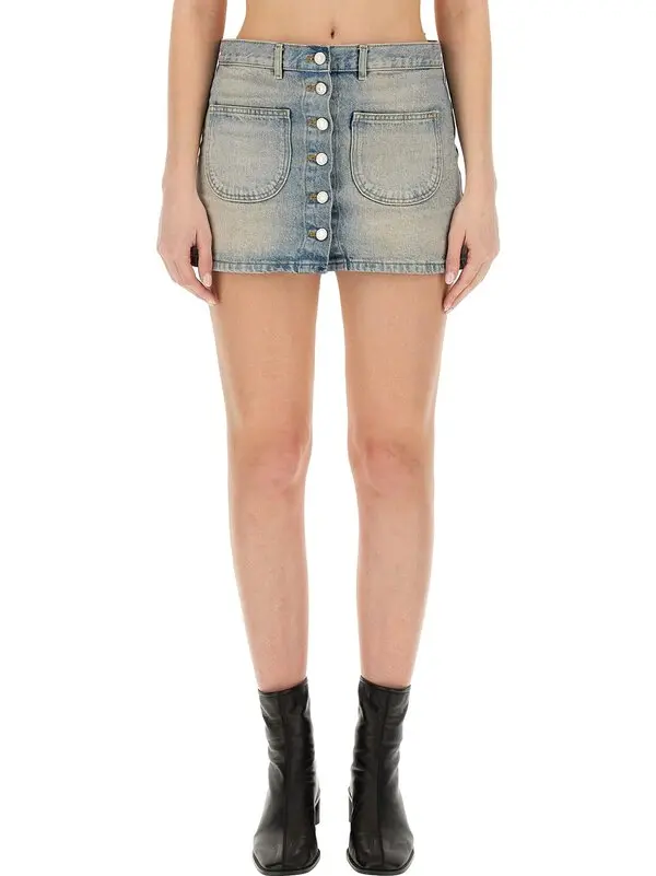 COURREGES Regular Fit Mini Skirt - Denim