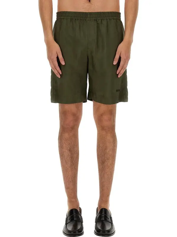 MSGM Cupro Bermuda Shorts - Green