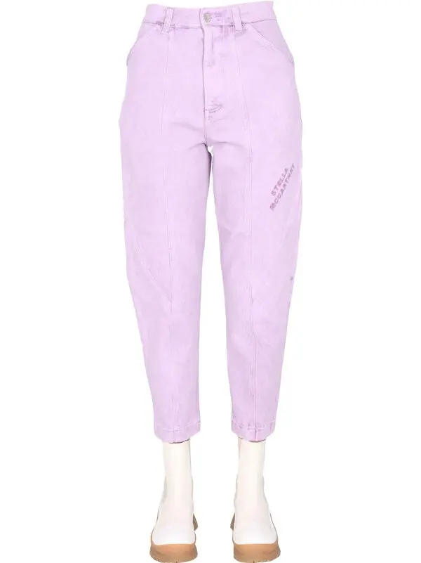 Stella McCartney Jeans With Embroidered Logo - Lilac