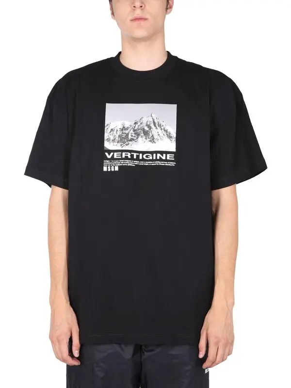 MSGM T-shirt With Vertigo Print - Black