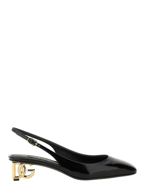 Dolce & Gabbana Patent Leather Slingback - Black