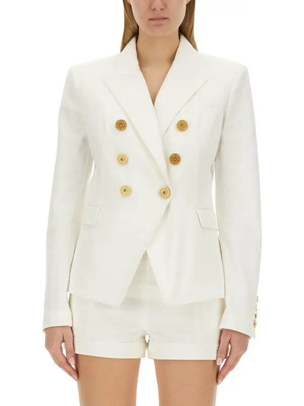 Balmain Six-button Jacket - White