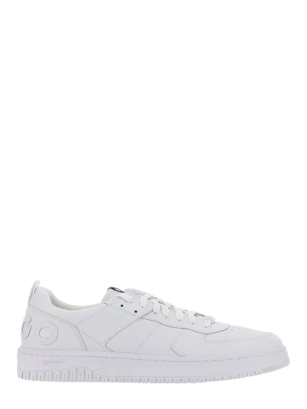 Hugo Logo Leather Sneakers - White