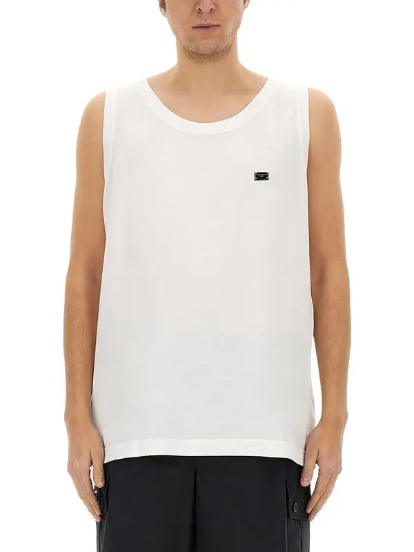 Dolce & Gabbana Cotton "over" Tank Top - White