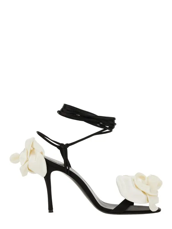 Magda Butrym Sandal With Floral Detail - Black