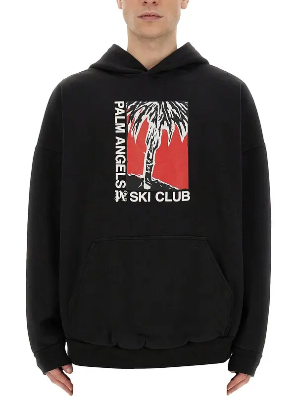 Palm Angels Palm Ski Club Print Sweatshirt - Black