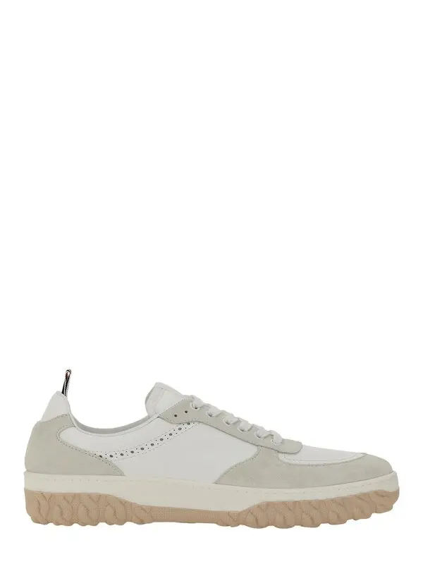 Thom Browne Leather Low Top Sneaker - White