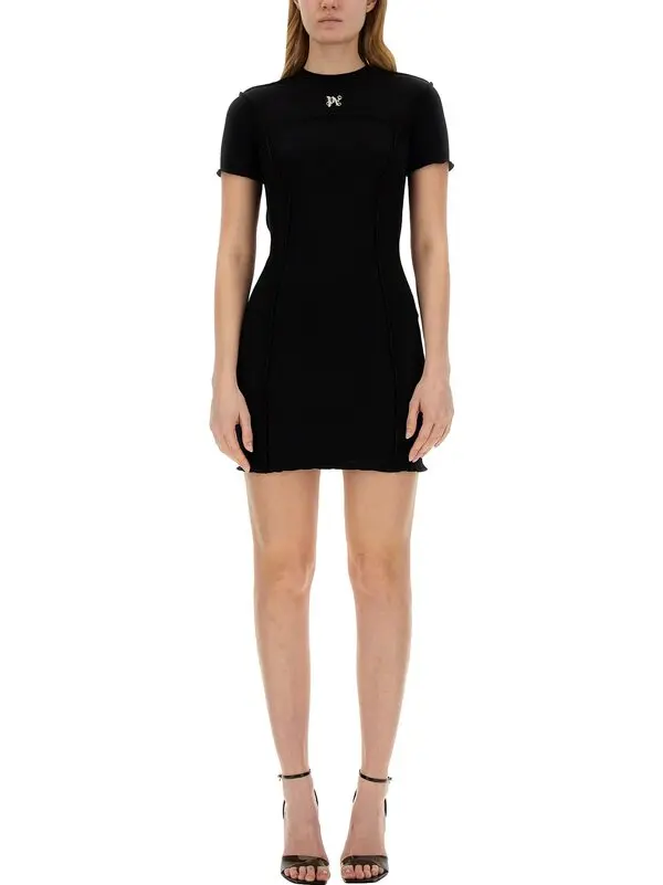 Palm Angels Dress With Logo - Black
