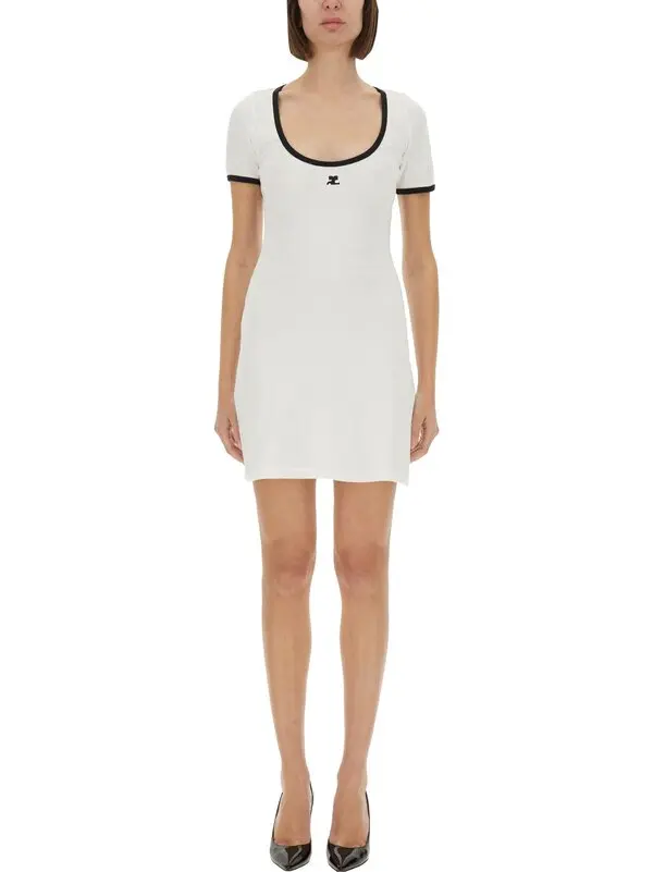 COURREGES Slim Fit Mini Dress - White