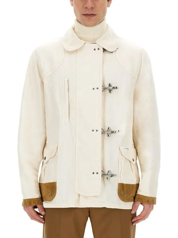 FAY Jacket With Hook Closure - Ivory
