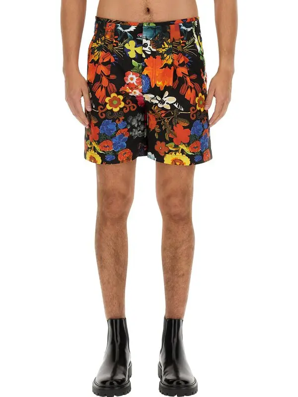 Moschino Bermuda With Floral Pattern - Multicolour