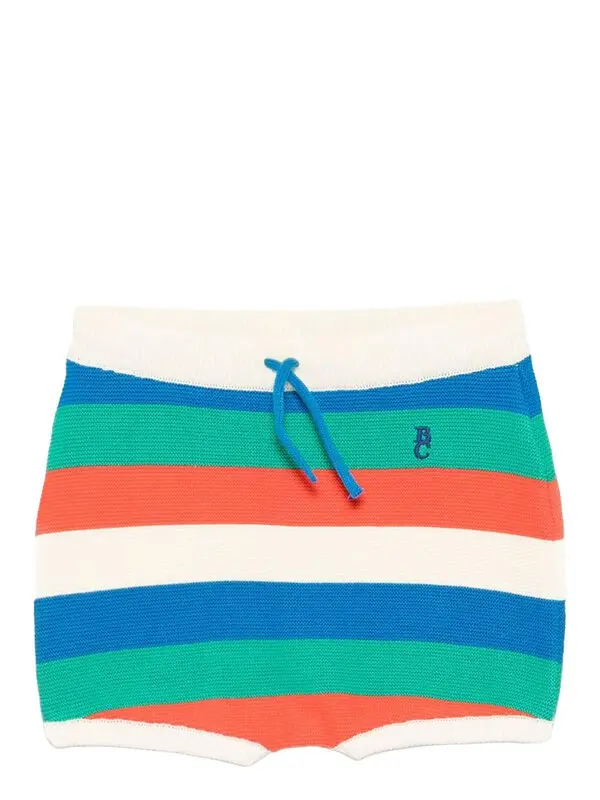 BOBO CHOSES Striped Knitted Shorts - White