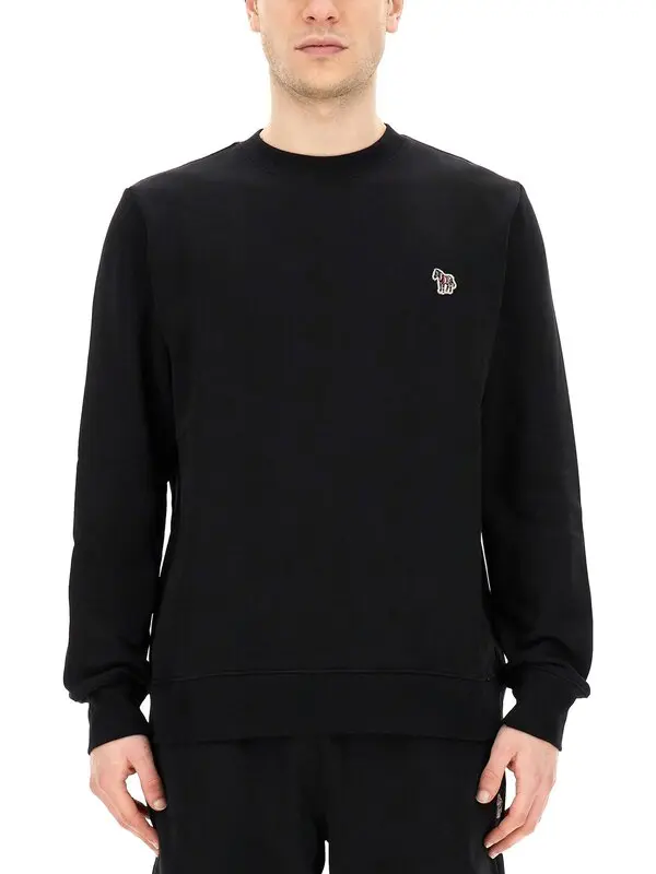 Paul Smith Sweatshirt With Zebra Embroidery - Black