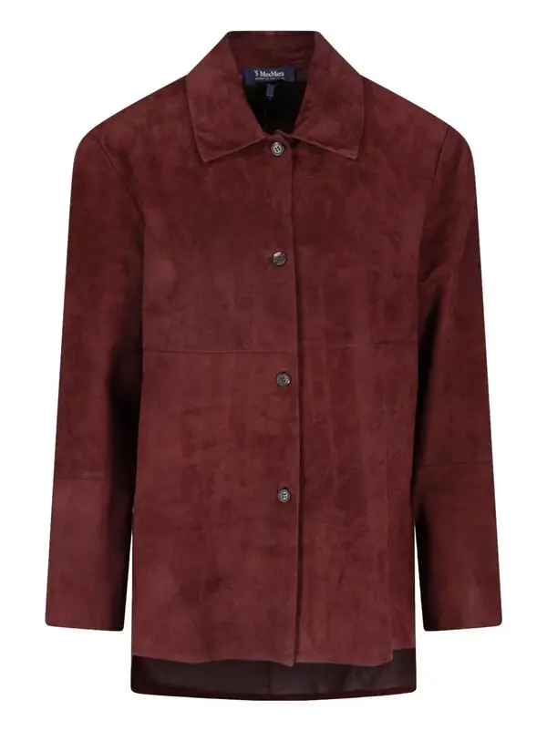 Max Mara Suede Shirt Jacket - Red