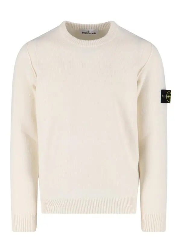 Stone Island Virgin Wool Blend Sweater - White