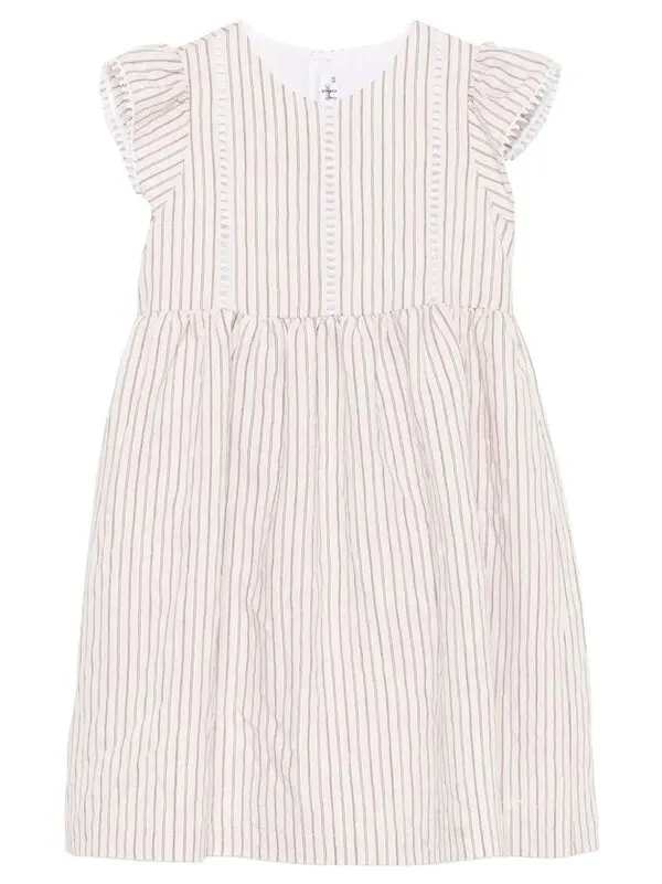 IL GUFO Striped Viscose Blend Short Sleeve Dress - Pink