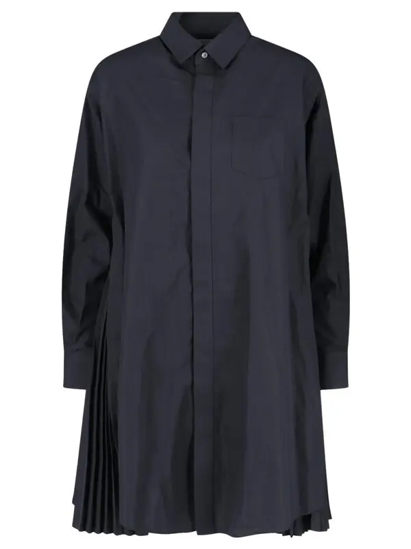 Sacai Mini Shirt Dress - Black