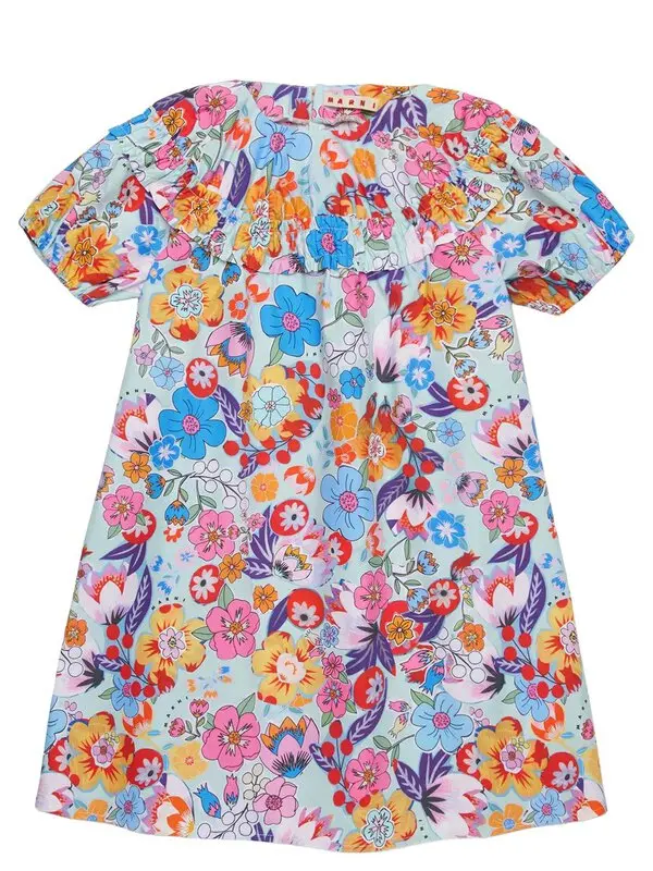 Marni Floral Print Dress - Baby Blue