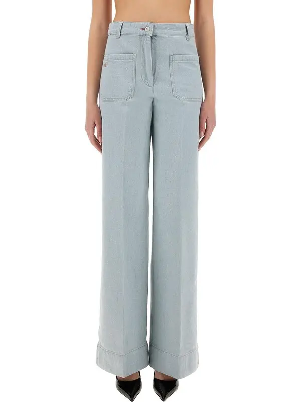 Victoria Beckham Alina Wide Leg Jeans - Baby Blue