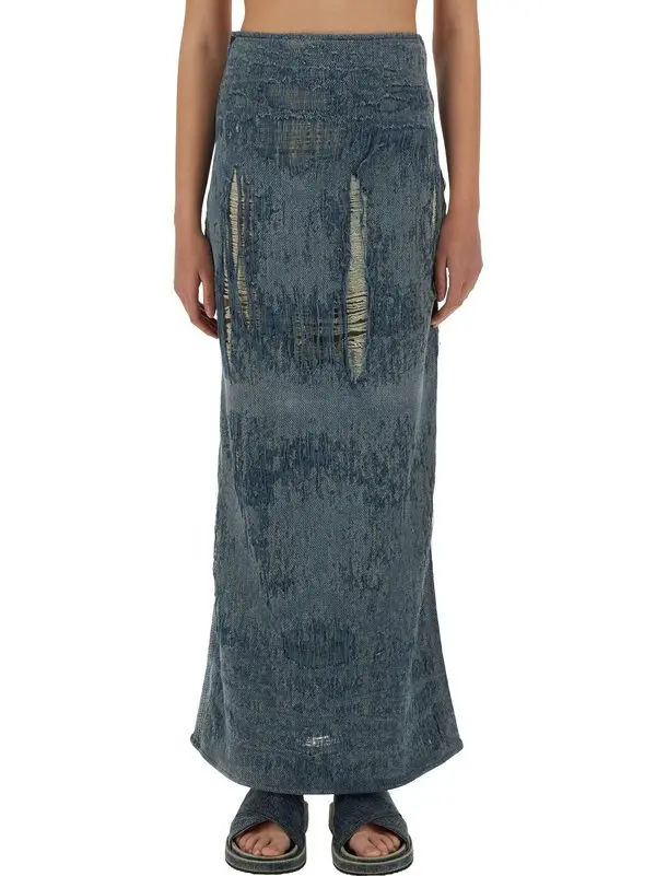 DIESEL De-megan-fsg Long Skirt - Denim