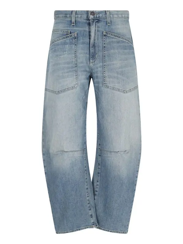 NILI LOTAN Shon Curved Jeans - Blue