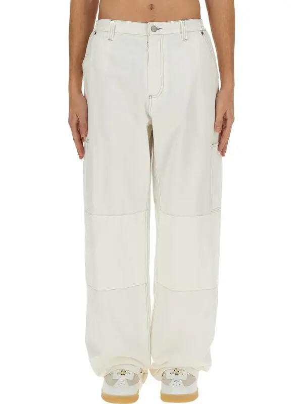 MAISON MARGIELA Cotton Canvas Regular Fit Pants - White