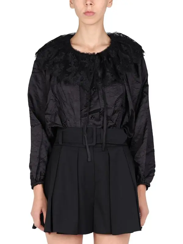 Patou Embroidered Blouse - Black
