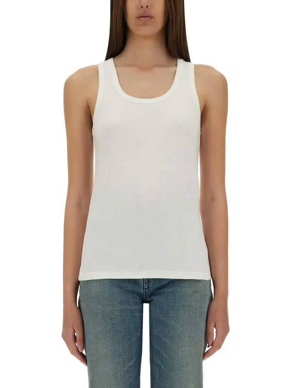 Saint Laurent Tank Top "cassandras - White