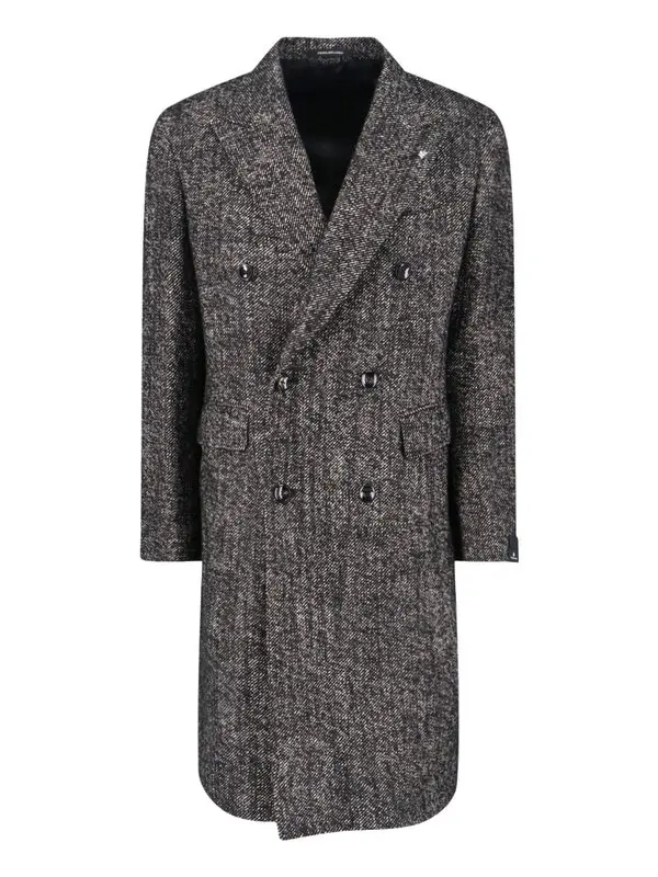 Tagliatore Pino Lerario Double-breasted Coat - Black