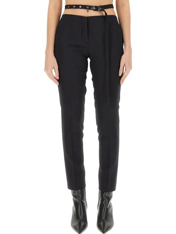 Attico Cut-out Virgin Wool Pants - Black