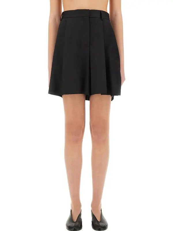 Moschino Asymmetrical Wool Shorts - Black