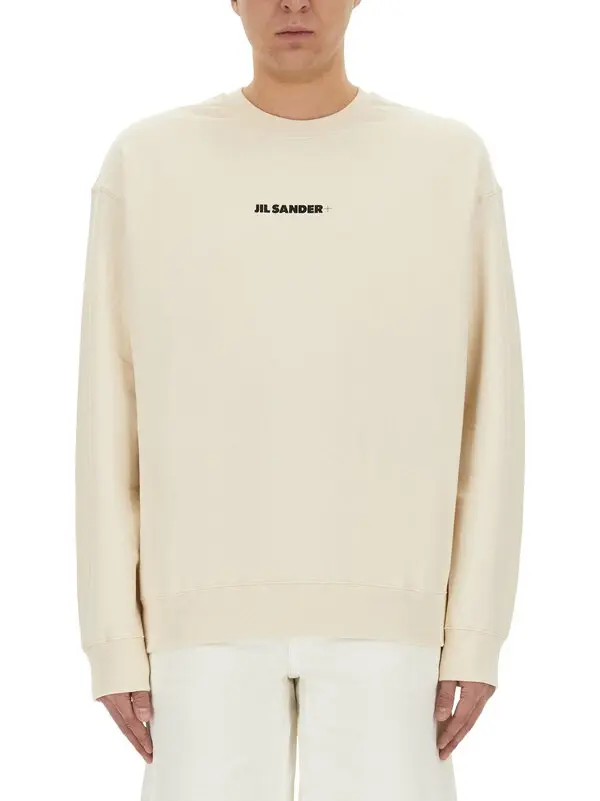 JIL SANDER Sweatshirt With Logo - Ivory