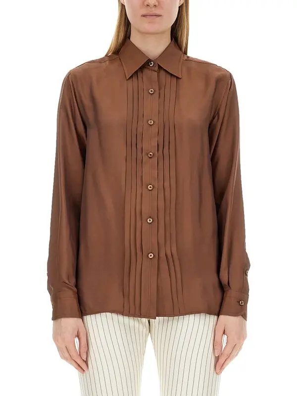 TOM FORD Twill Button-down Shirt - Brown