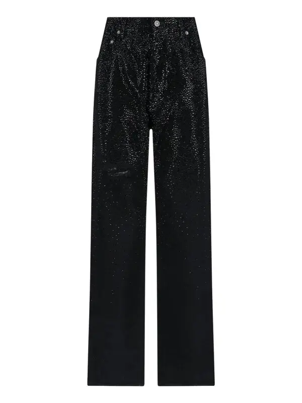 GOLDEN GOOSE Rhinestone Straight Jeans - Black