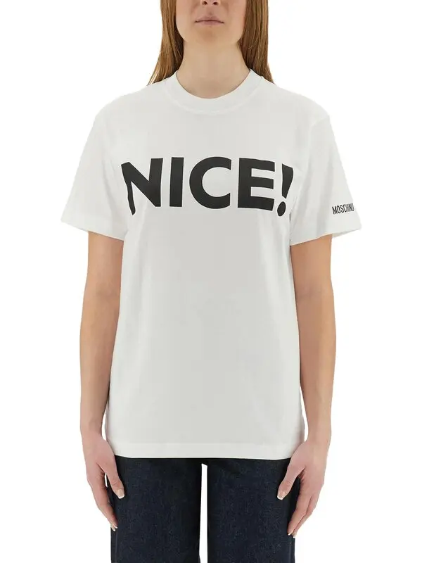 Moschino T-shirt With Front Logo - White