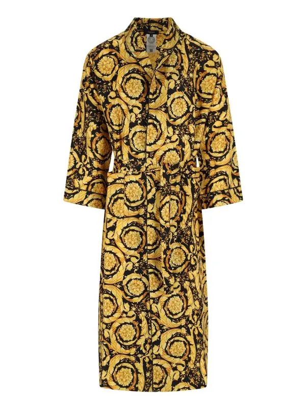 Versace Barocco" Silk Robe - Black