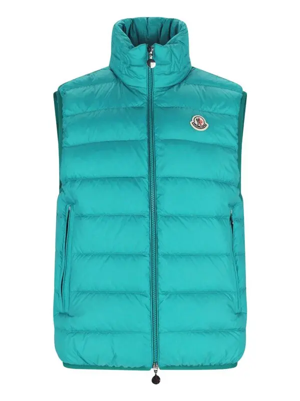 Moncler Logo Padded Vest - Light Blue