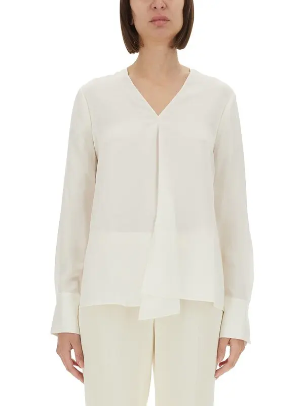 Theory Silk Georgette Blouse - Ivory