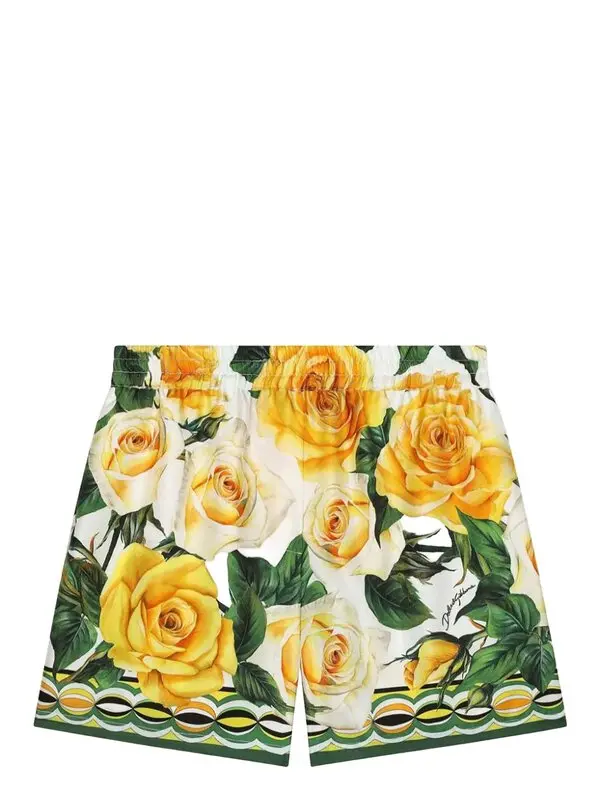 Dolce & Gabbana Floral Printed Shorts - White