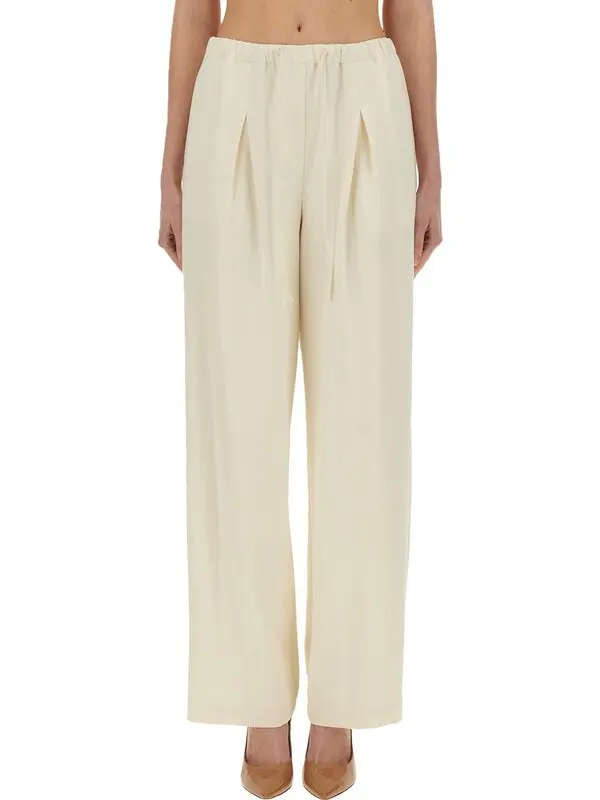Theory Pleated Trousers - Ivory