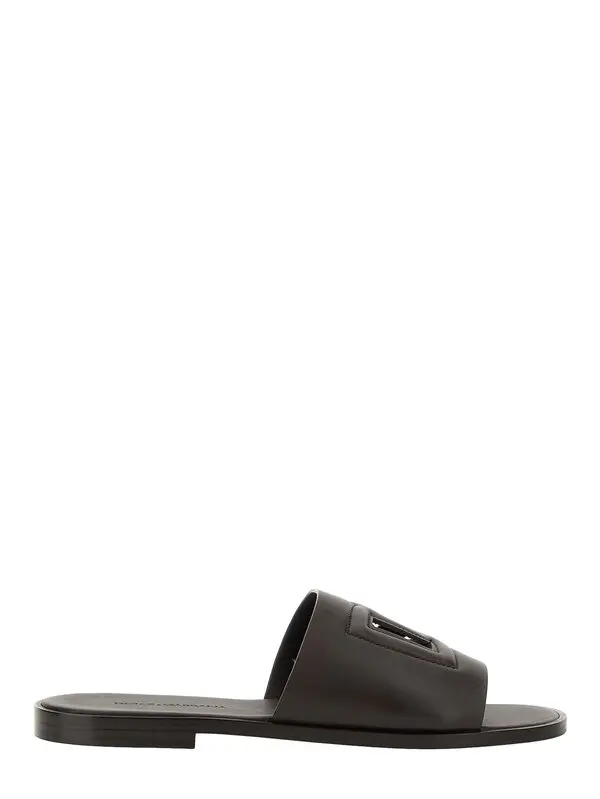 Dolce & Gabbana Sandal With Logo - Brown